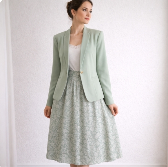 Lauren Jeffries | Skirts | Lauren Jeffries Vintage 9s Soft Sage Jacket ...